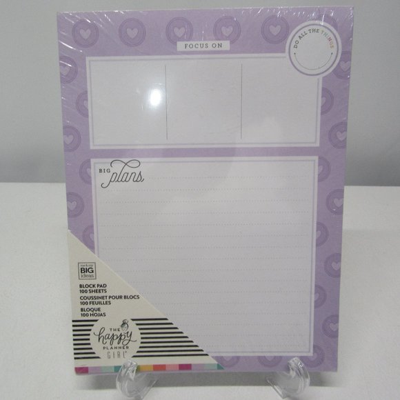 The Happy Planner | Office | Nwt The Happy Planner Big Plans Block Pad ...